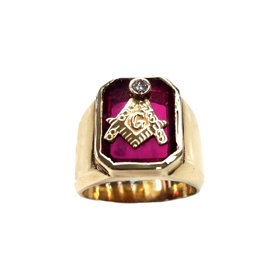 Octa Red Masonic Ring - Ryu's Jewelry